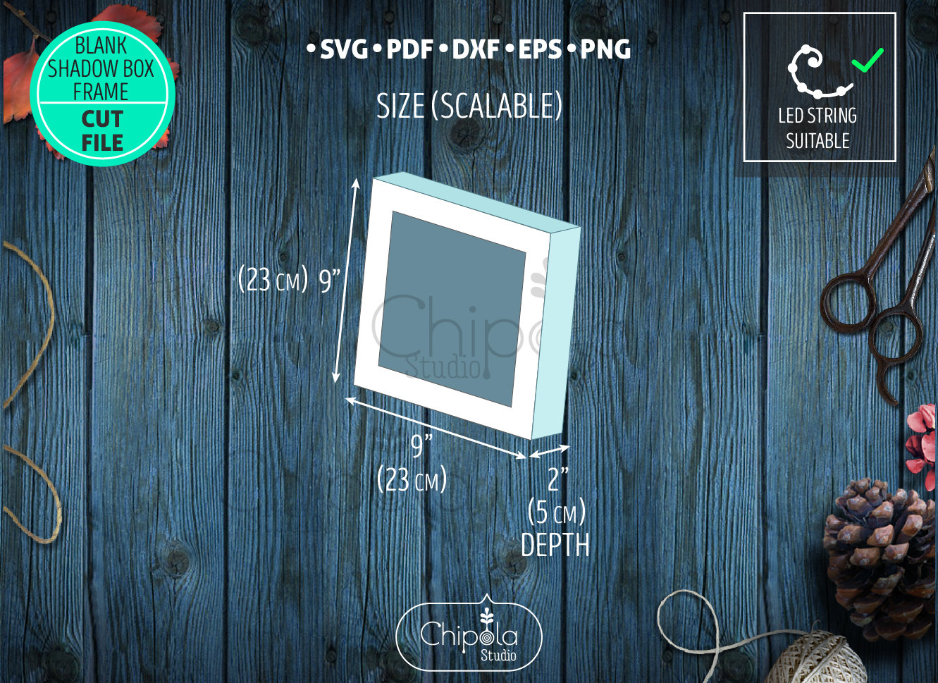 Blank Square Deep Shadow Box Frame SVG for Layered Artwork Paper Art ...