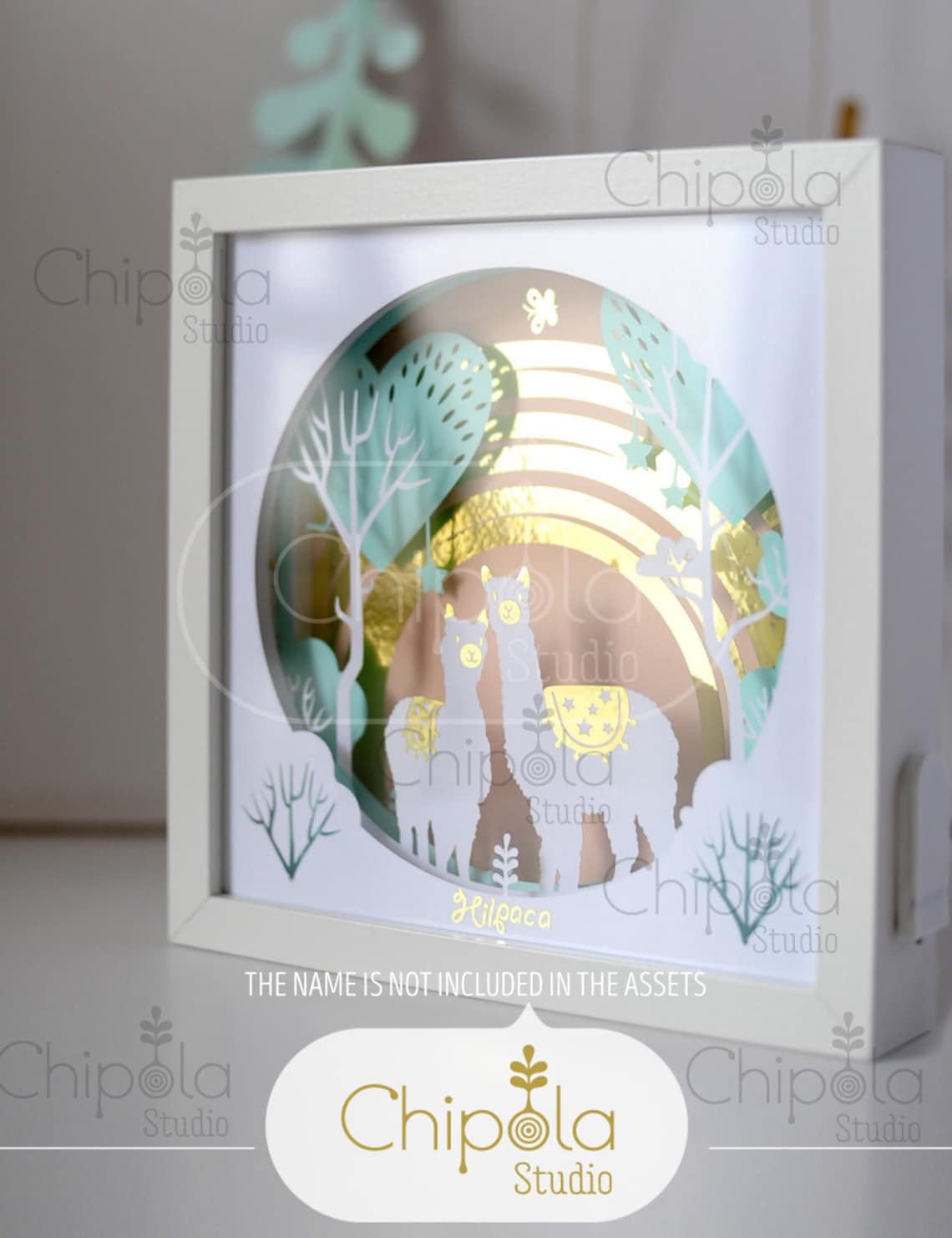 Alpaca Shadow Box SVG, 3d Papercut SVG, Layered Paper Art Template ...