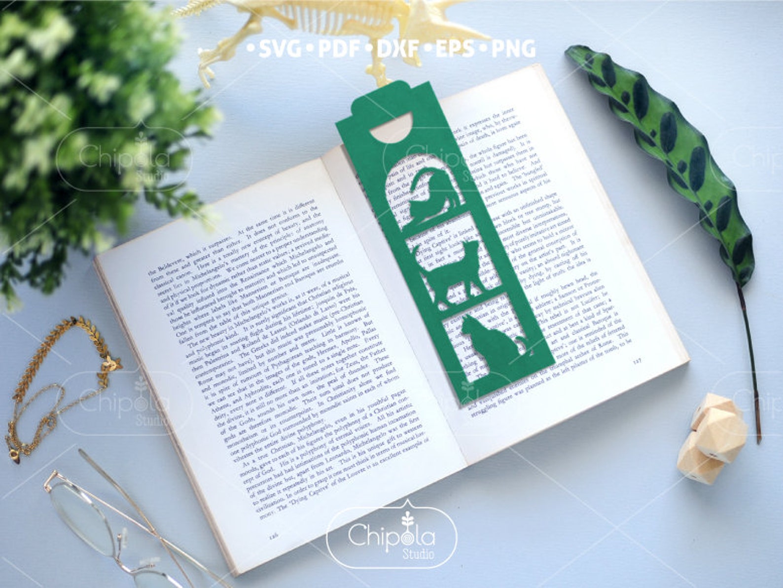 Bookmark With Cats SVG Vector Cut File, Animal Papercut, Scroll Saw ...