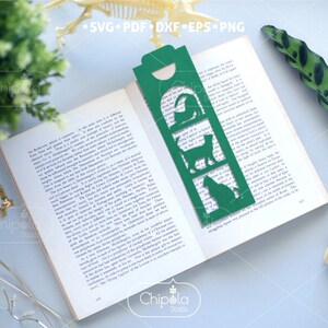 Bookmark With Cats SVG Vector Cut File, Animal Papercut, Scroll Saw ...