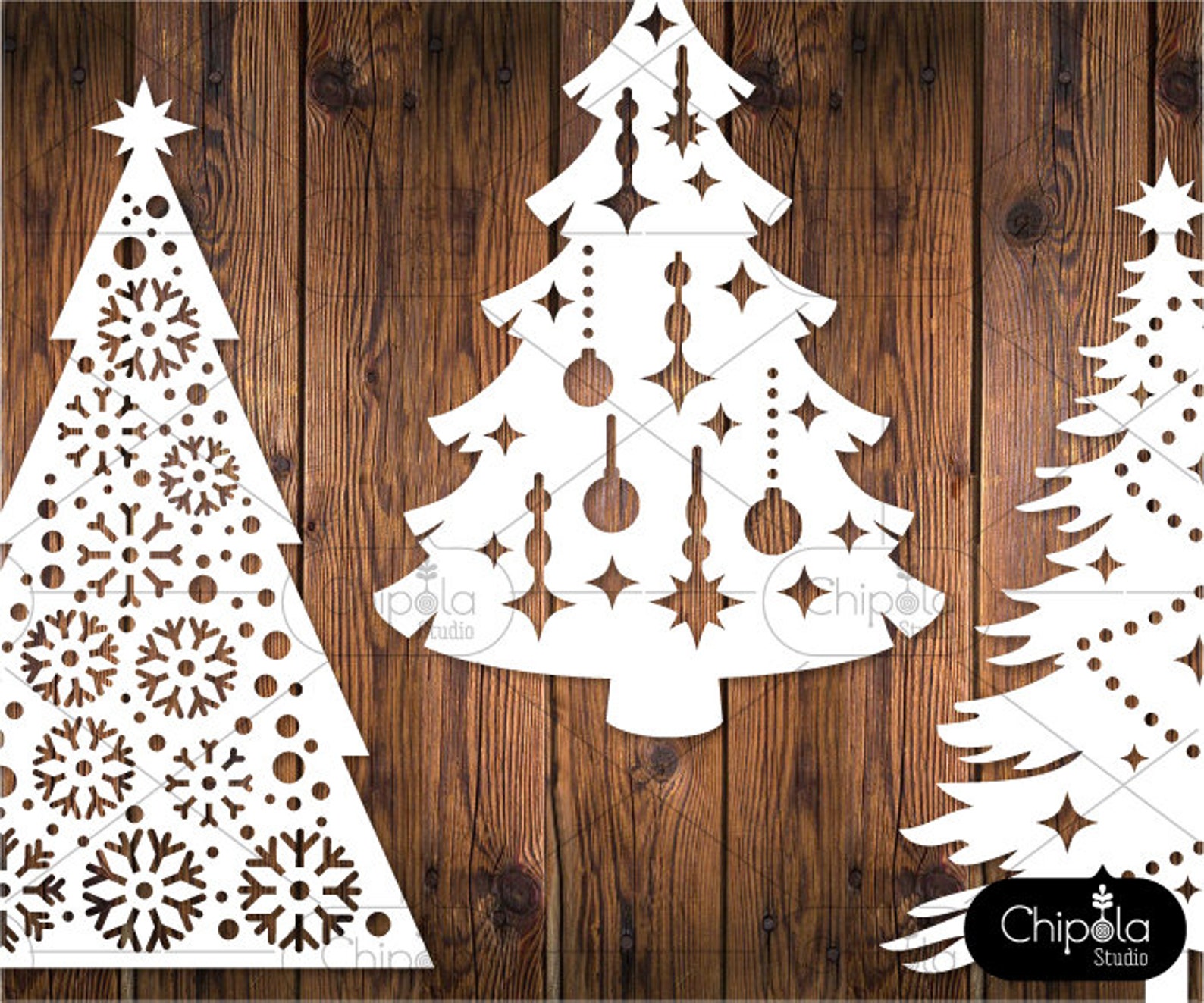 Christmas Trees SVG Cut File Christmas Decoration Fir Tree | Etsy