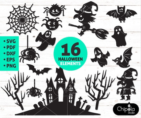 Halloween Spooky Set SVG Cut File Haunted House Ghost | Etsy