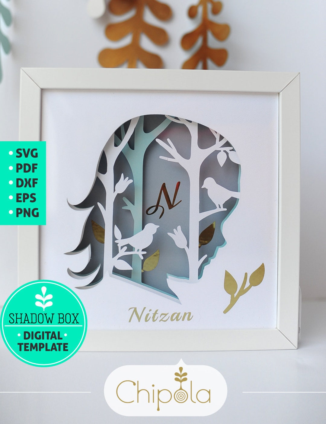 Girl Portrait Shadow Box SVG, 3d Papercut SVG, Layered Paper Art ...