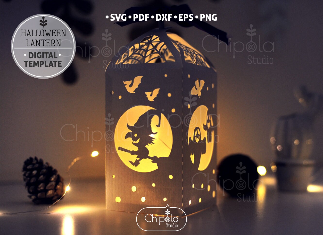 Halloween Witch Lantern SVG Cut File 3D Cutting File Template - Etsy