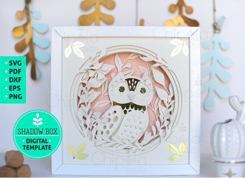 Owl Shadow Box SVG Cute 3d Papercut SVG Layered Paper Art - Etsy UK