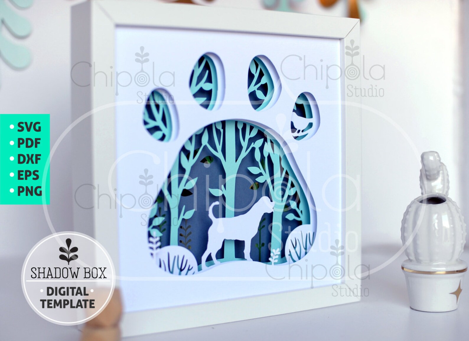 Rottweiler Dog Shadow Box SVG, 3d Papercut SVG, Layered Paper Art ...