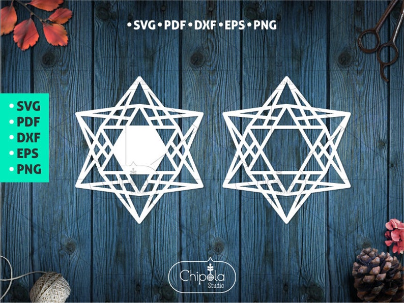 Star of David Bundle SVG Cut File, Geometric Frame Plate Template ...