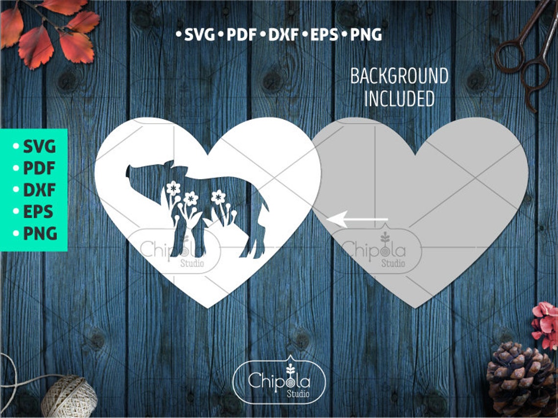 Mini-pig Floral Heart SVG Vector Cut File Floral Heart - Etsy