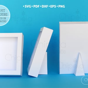 Blank Rectangular Shadow Box Frame SVG Set, for Layered Artwork Paper ...