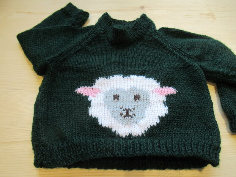 Baby Sheep Motif Jumper Knitting Pattern Pdf - Etsy