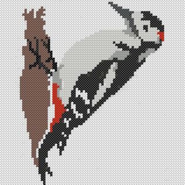 Woodpecker Cross Stitch Pattern - Etsy