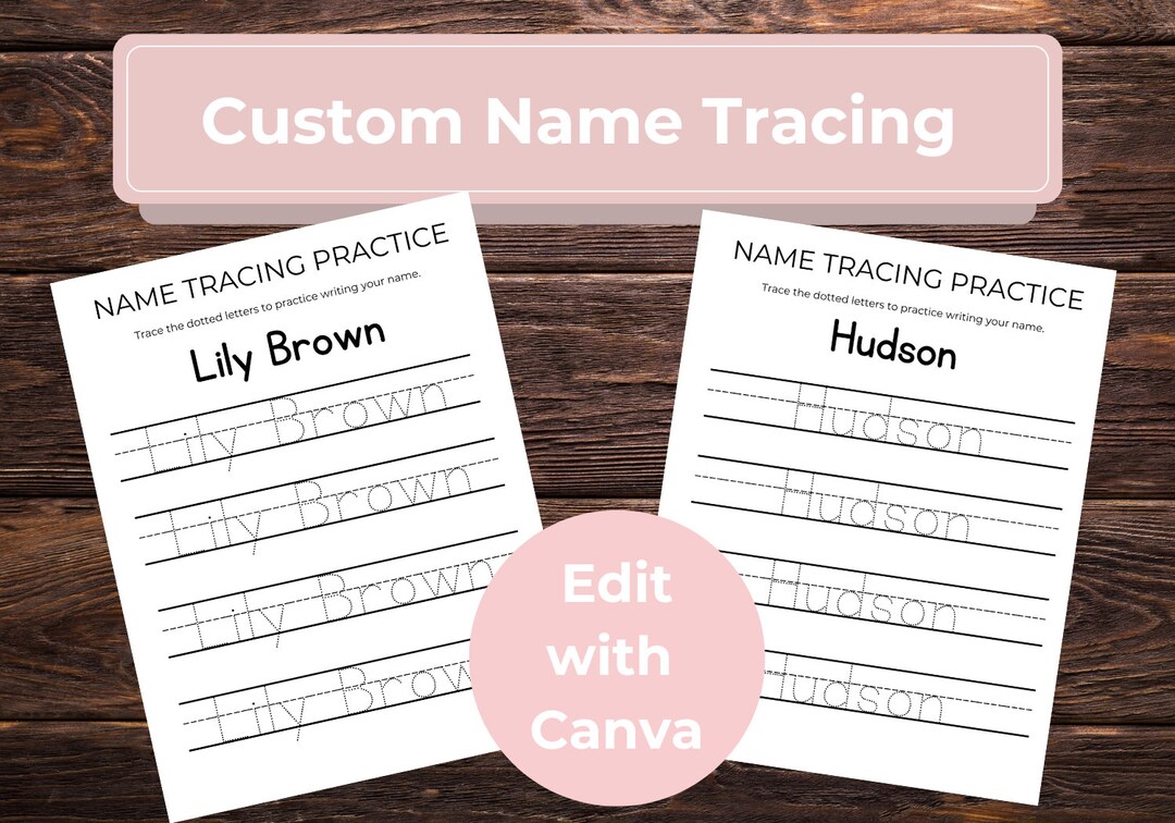 Custom Name Tracing Sheet, Handwriting Practice (PDF) - Etsy