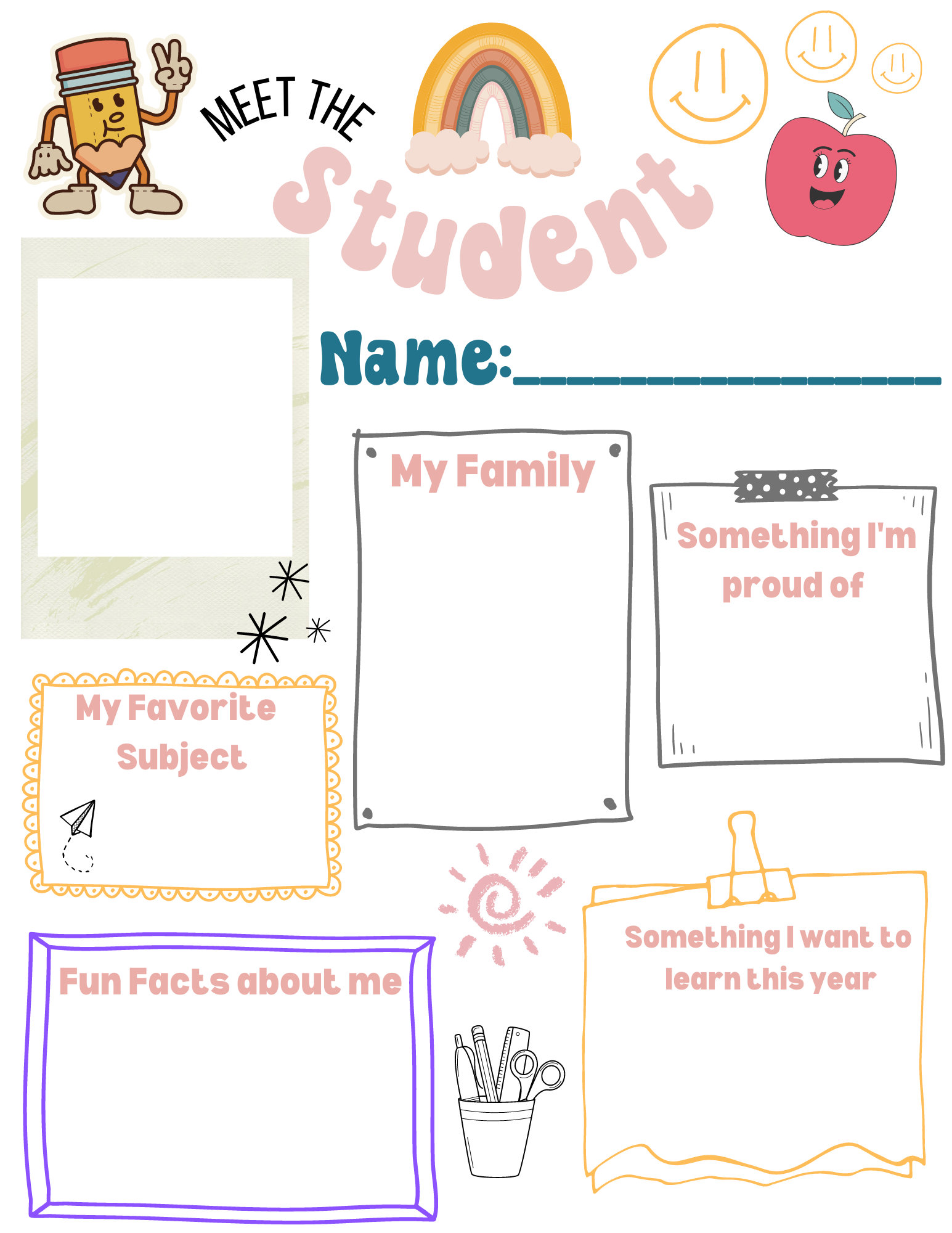 Bundle & Save Editable Retro Meet the Teacher Template, Back to School ...