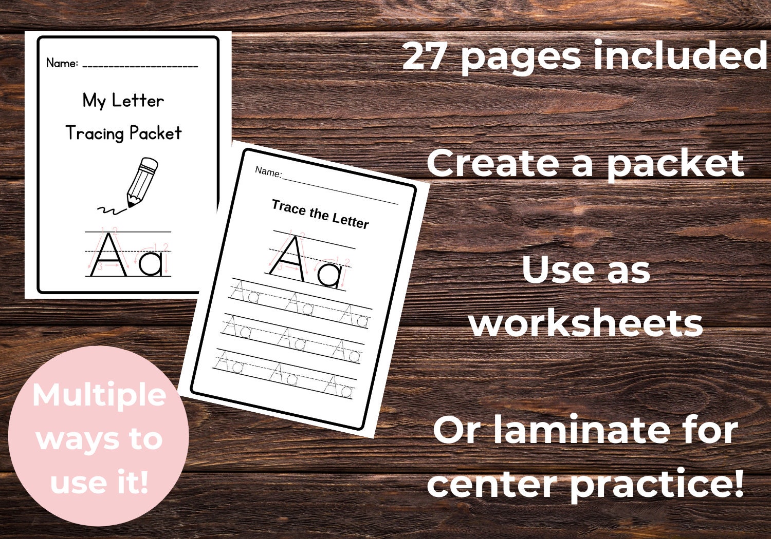 Printable Alphabet Tracing Worksheets for Preschool, Homeschooling ...