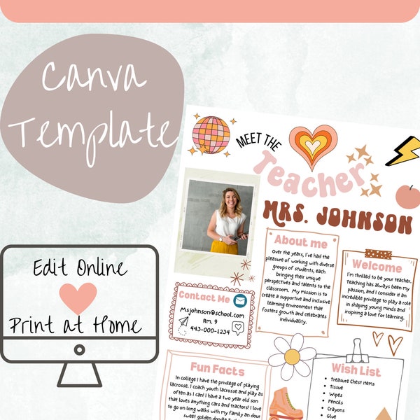 Meet the Teacher Template - Etsy