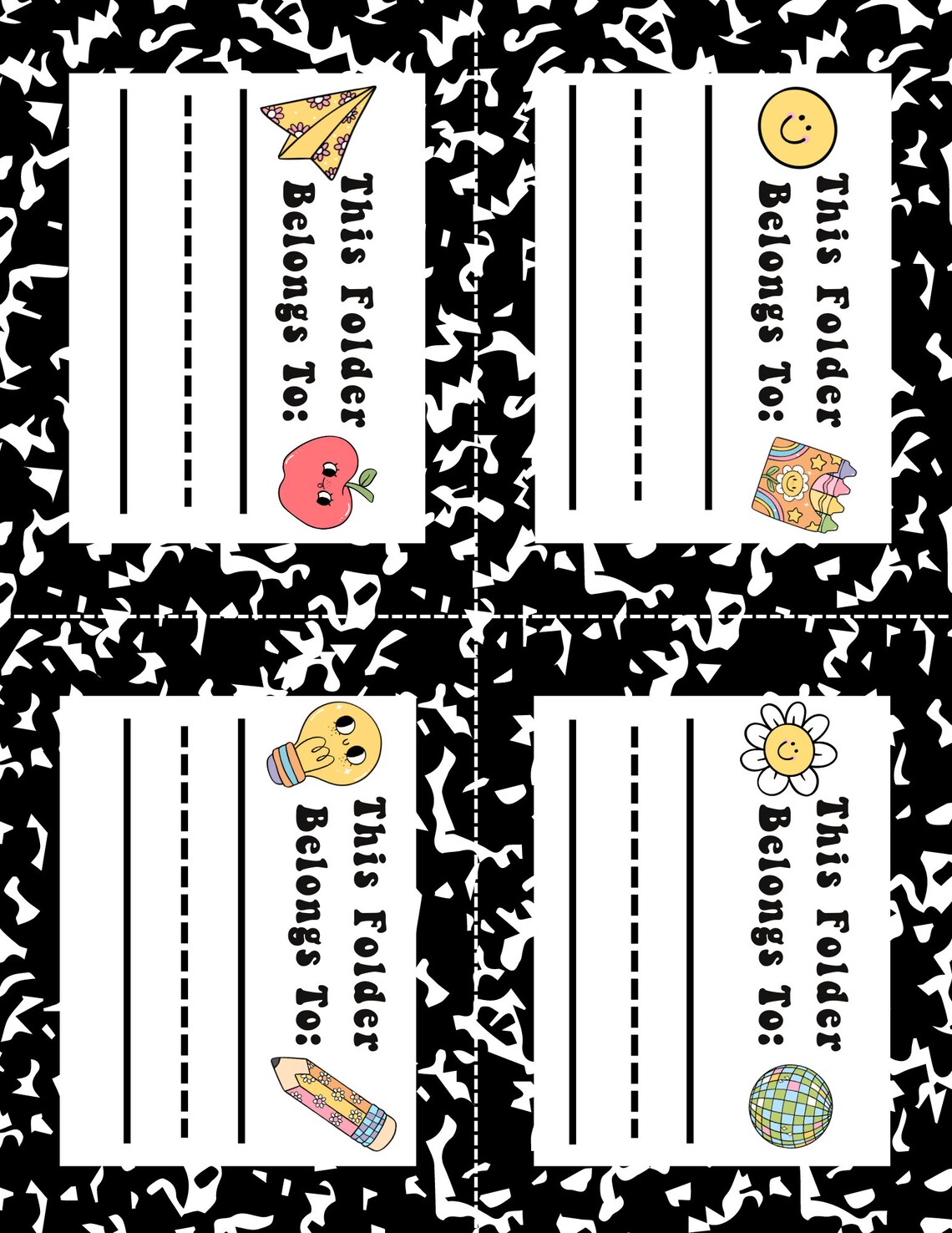 Editable Retro Name Labels Template, Locker, Back to School, Student ...