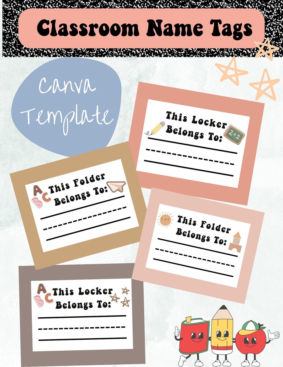 Editable Boho Student Names, Back to School, Desk & Locker Tags ...