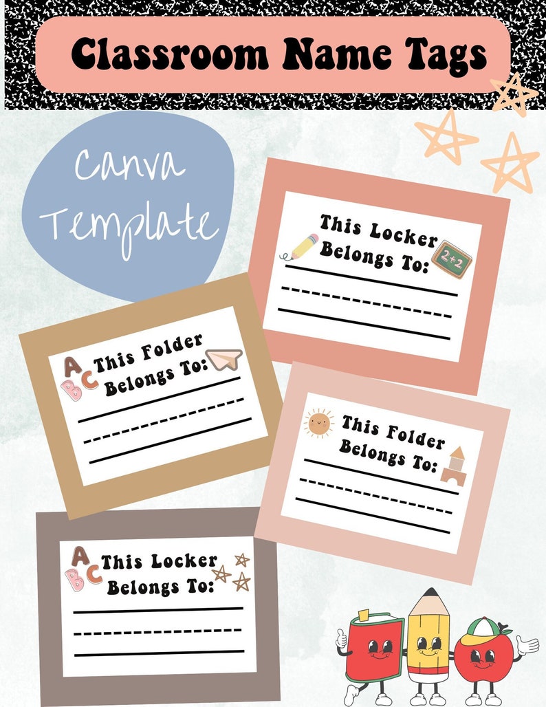 Editable Boho Student Names, Back to School, Desk & Locker Tags ...