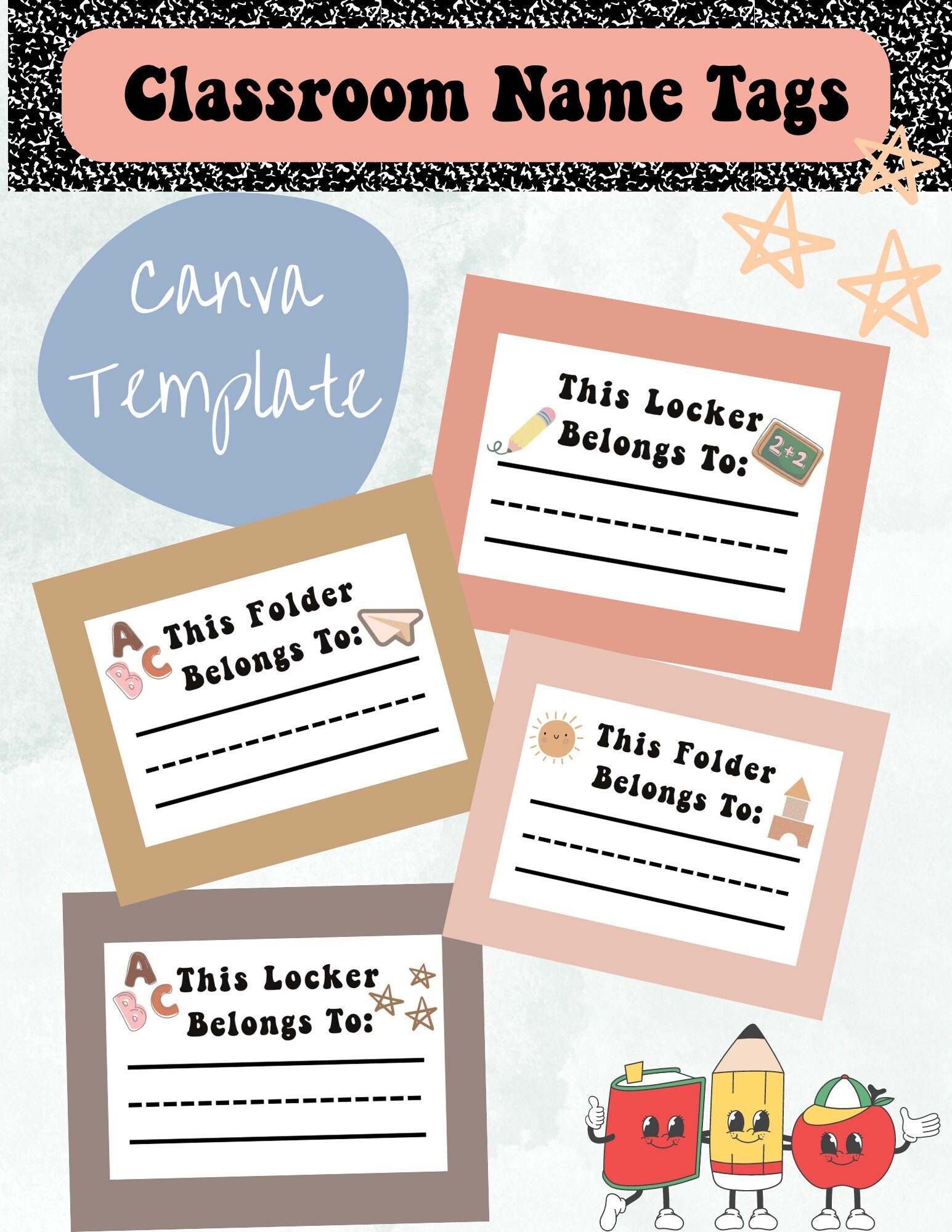 Editable Boho Student Names, Back to School, Desk & Locker Tags ...