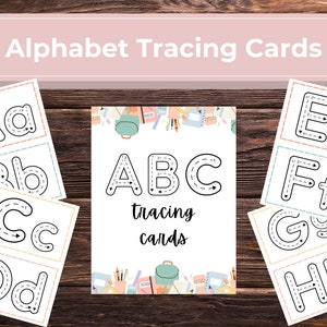 Alphabet Preschool/homeschooling Tracing Cards - Engaging Lessons ...