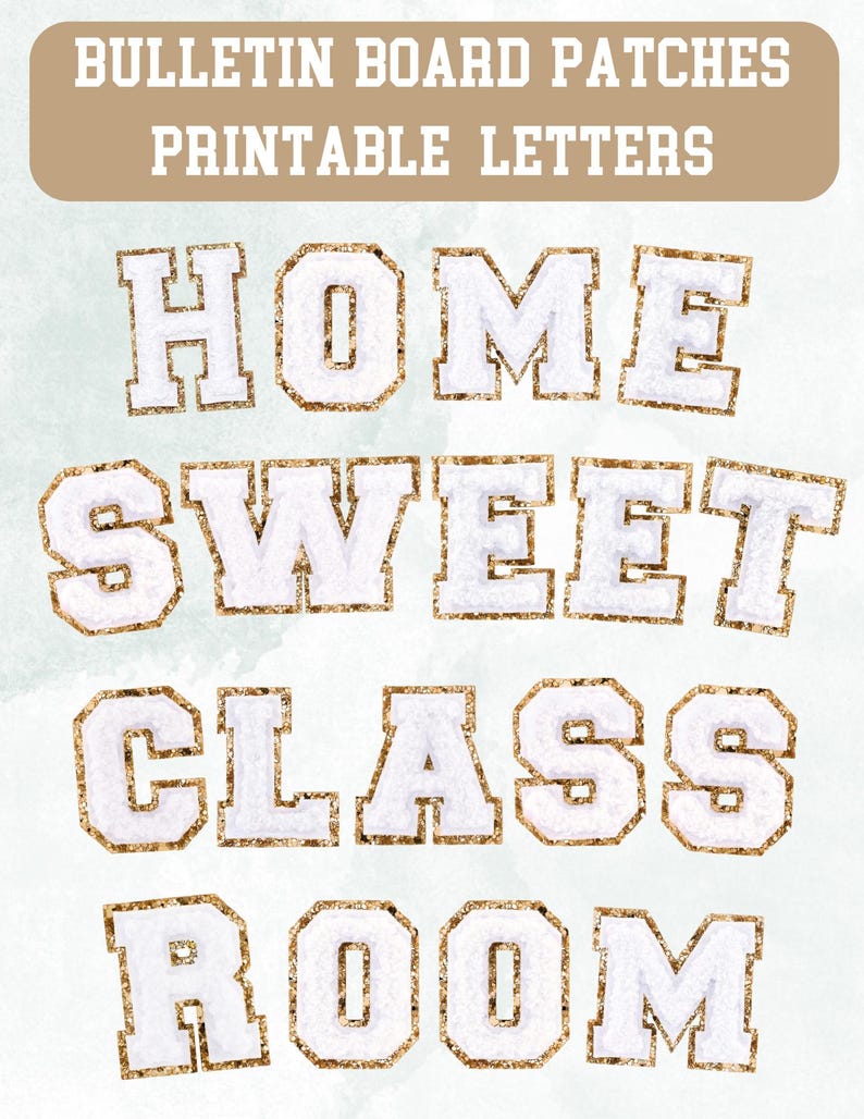 Retro Fuzzy Patch Bulletin Board, Back to School, Home Sweet Classroom ...