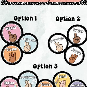 Retro Classroom Hand Signals Printable, Teacher Info (editable Canva ...