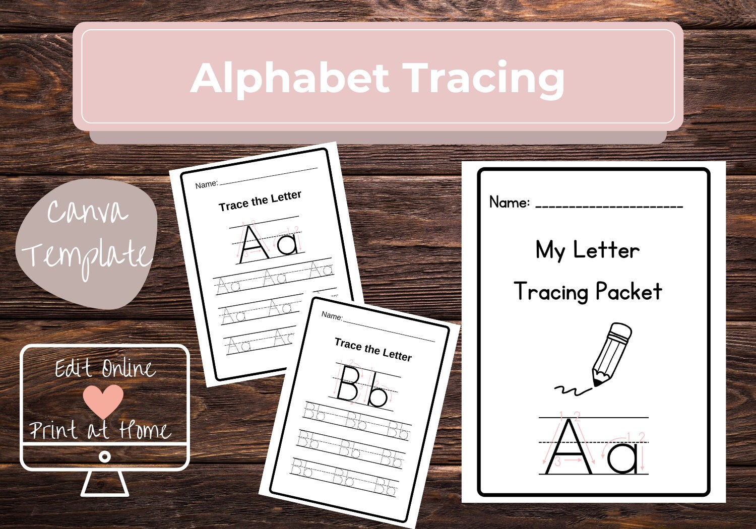 Printable Alphabet Tracing Worksheets for Preschool, Homeschooling ...