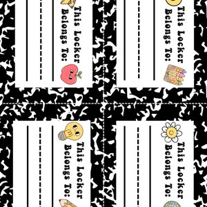 Editable Retro Name Labels Template, Locker, Back to School, Student ...