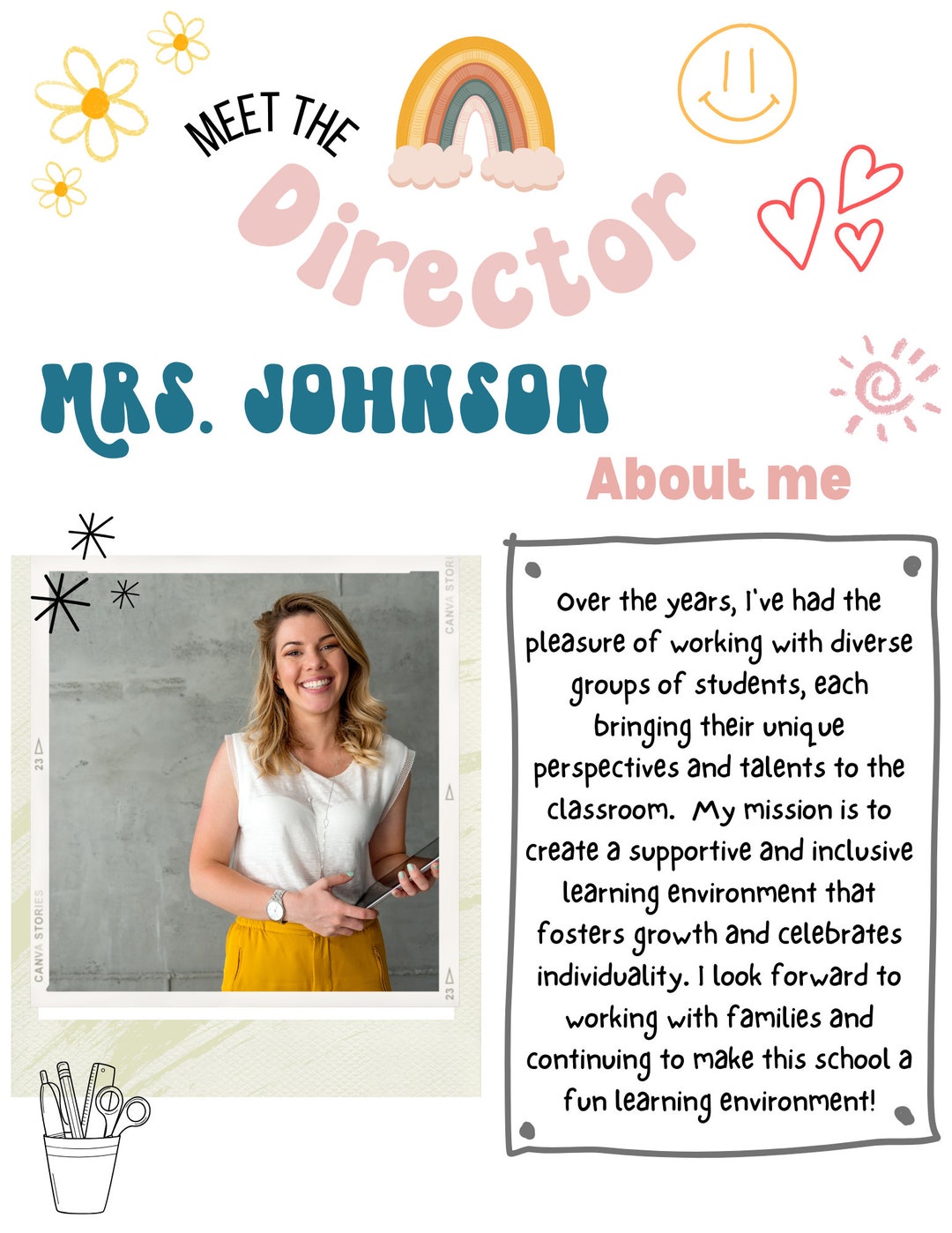 Custom Meet the Director, 1 Picture and About Me - Etsy