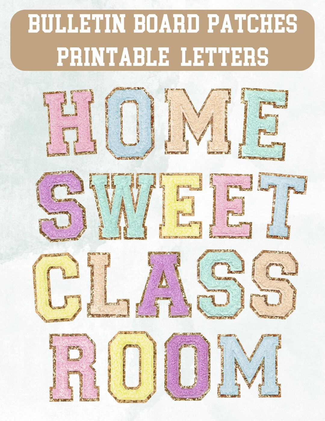 Retro Fuzzy Patch Bulletin Board, Back to School, Home Sweet Classroom ...