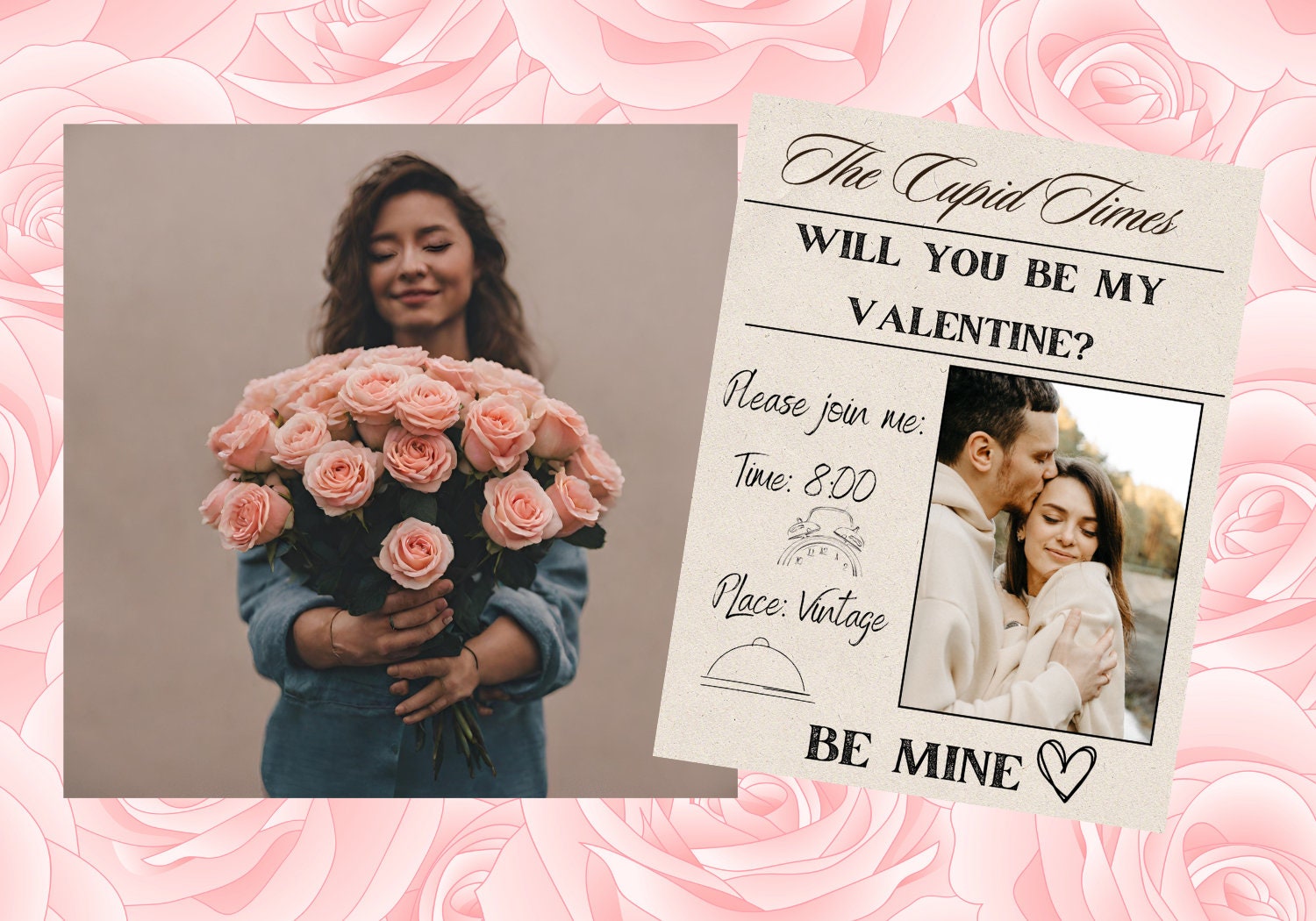 Custom Valentines Day Newspaper Template Canva Valentines Newspaper ...