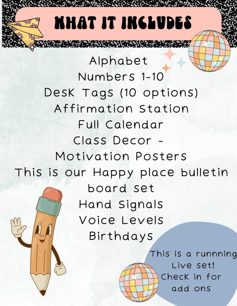 Editable Retro Classroom Decor Bundle, Back to School (canva Template ...