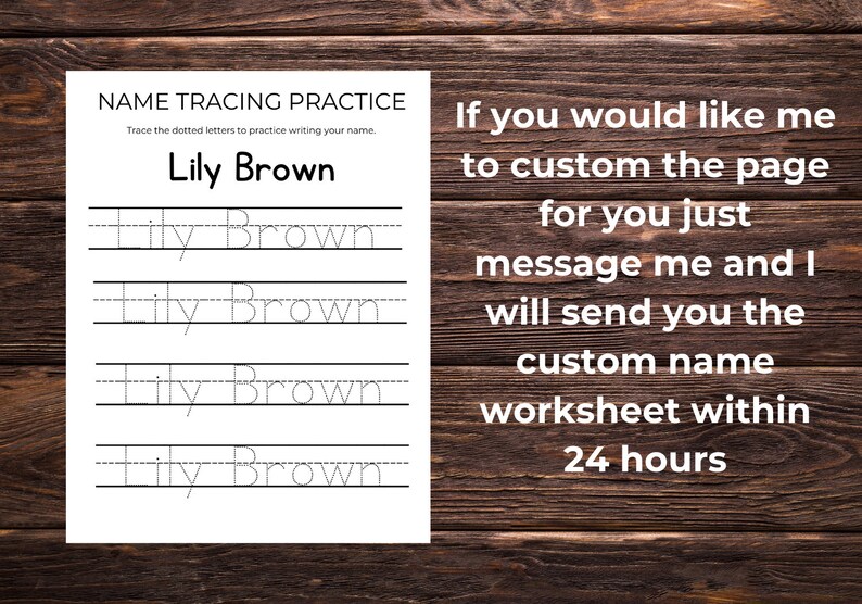 Custom Name Tracing Sheet Handwriting Practice Personalized Name Trace ...