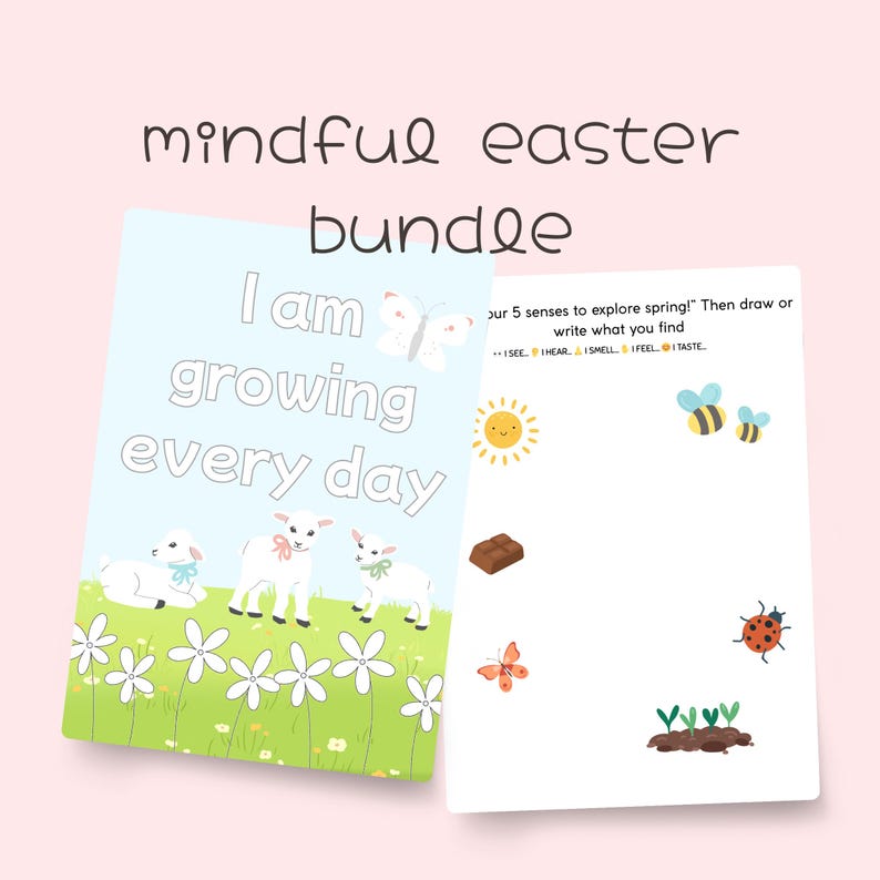 Mindful Spring Kid Activity Spring Printable Game PNG Worksheet ...