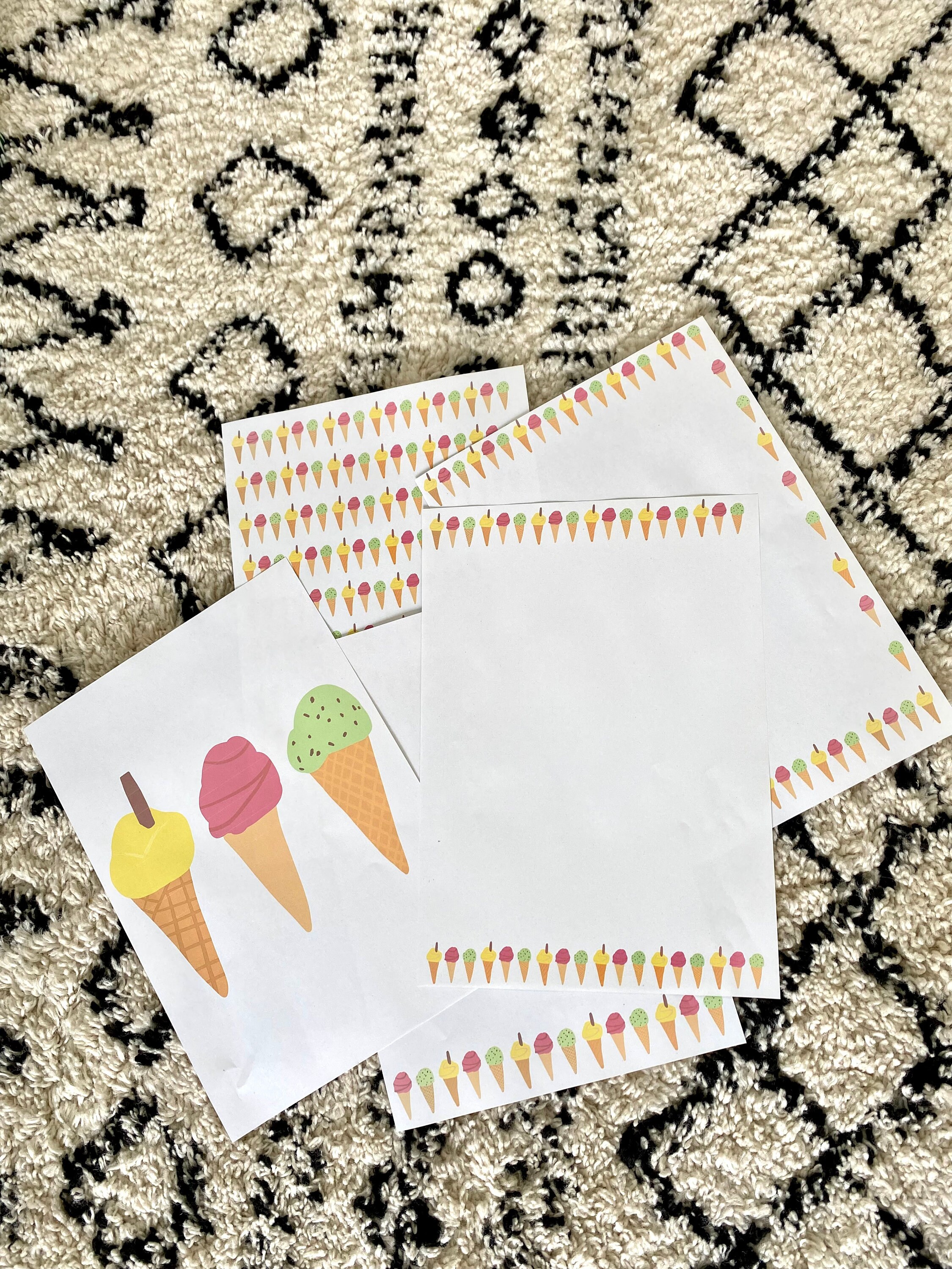 Ice Cream Border Paper