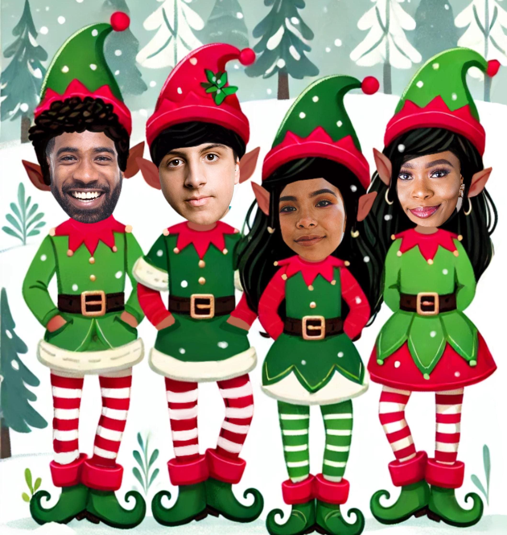 Elf Photo Template, Christmas Family Photo, Funny Card Elf Yourself ...