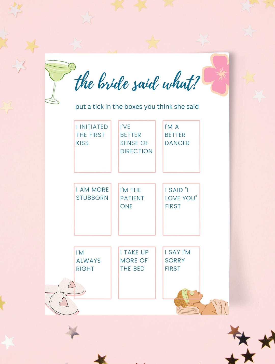 Lesbian Hen Party Game LGBTQ Bachelorette Dare Template Spa Weekend ...