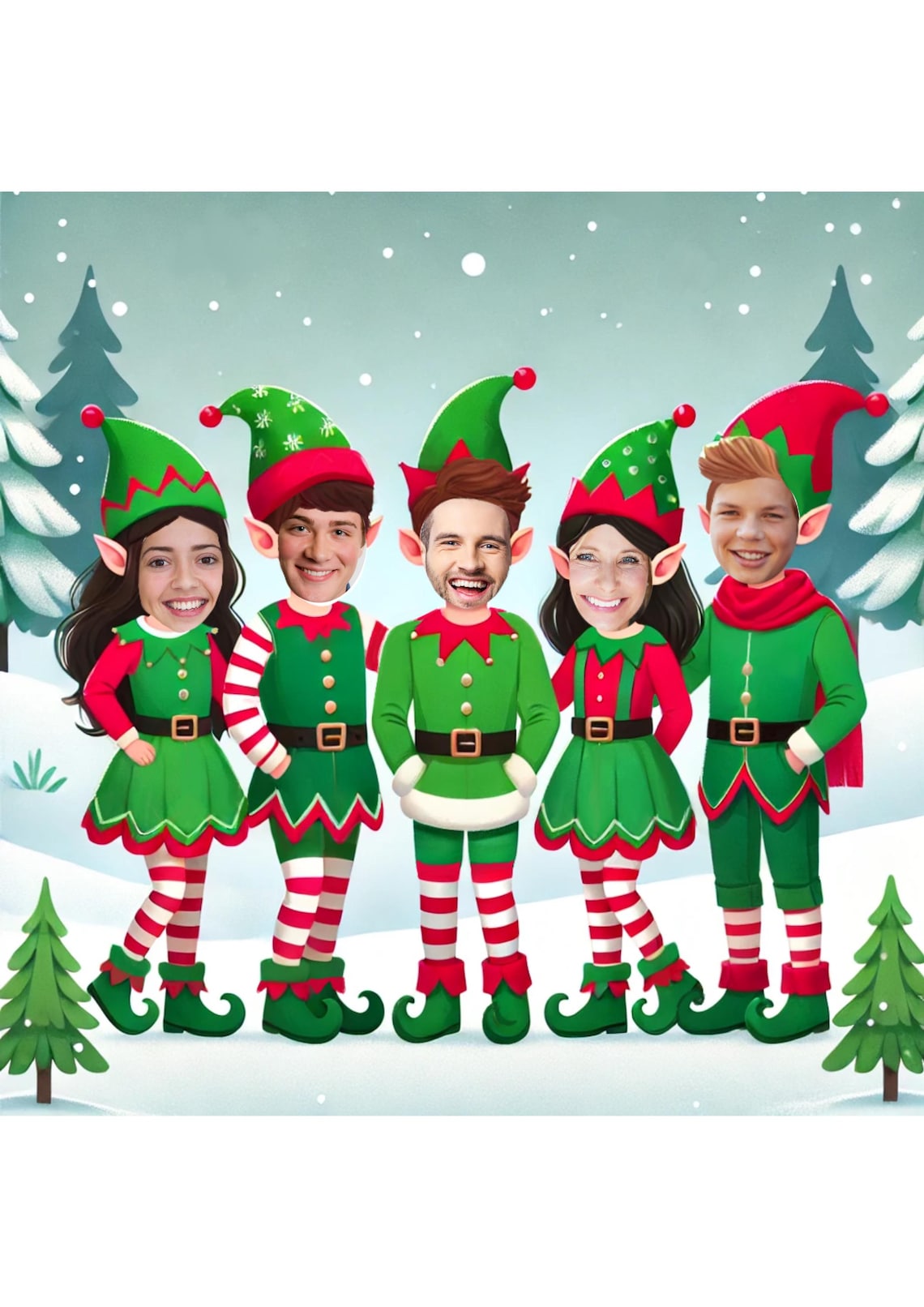 Elf Photo Template, Christmas Family Photo, Funny Card Elf Yourself ...
