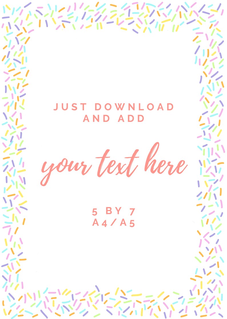 Printable Sprinkles Border - Paper Craft Supplies - Invitation Template ...