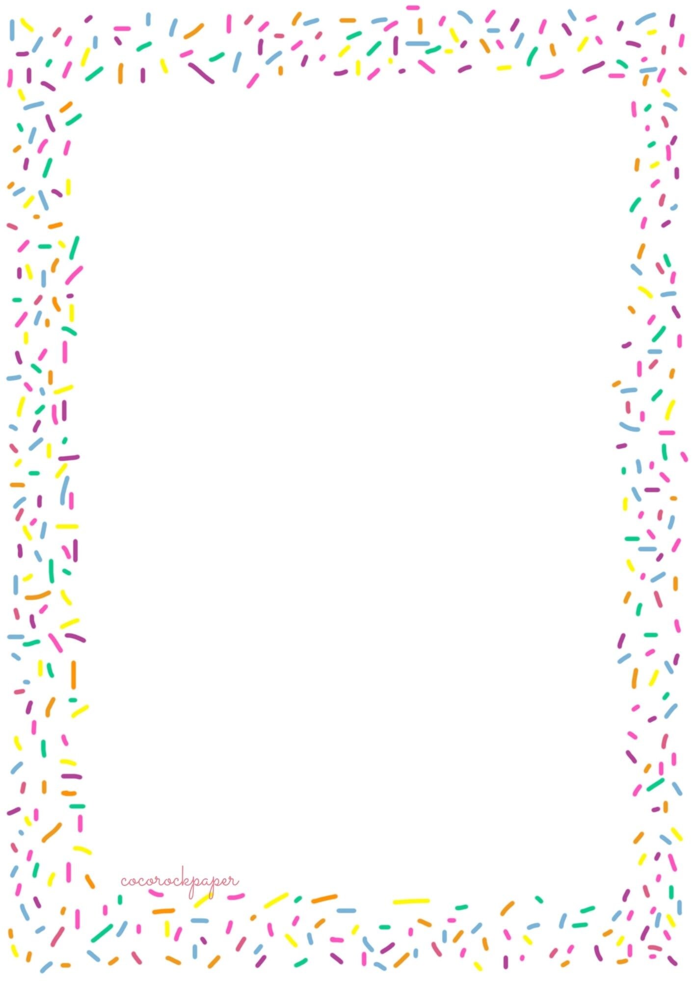 Printable Sprinkles Border 7 Pages Paper Craft Supplies Invitation ...