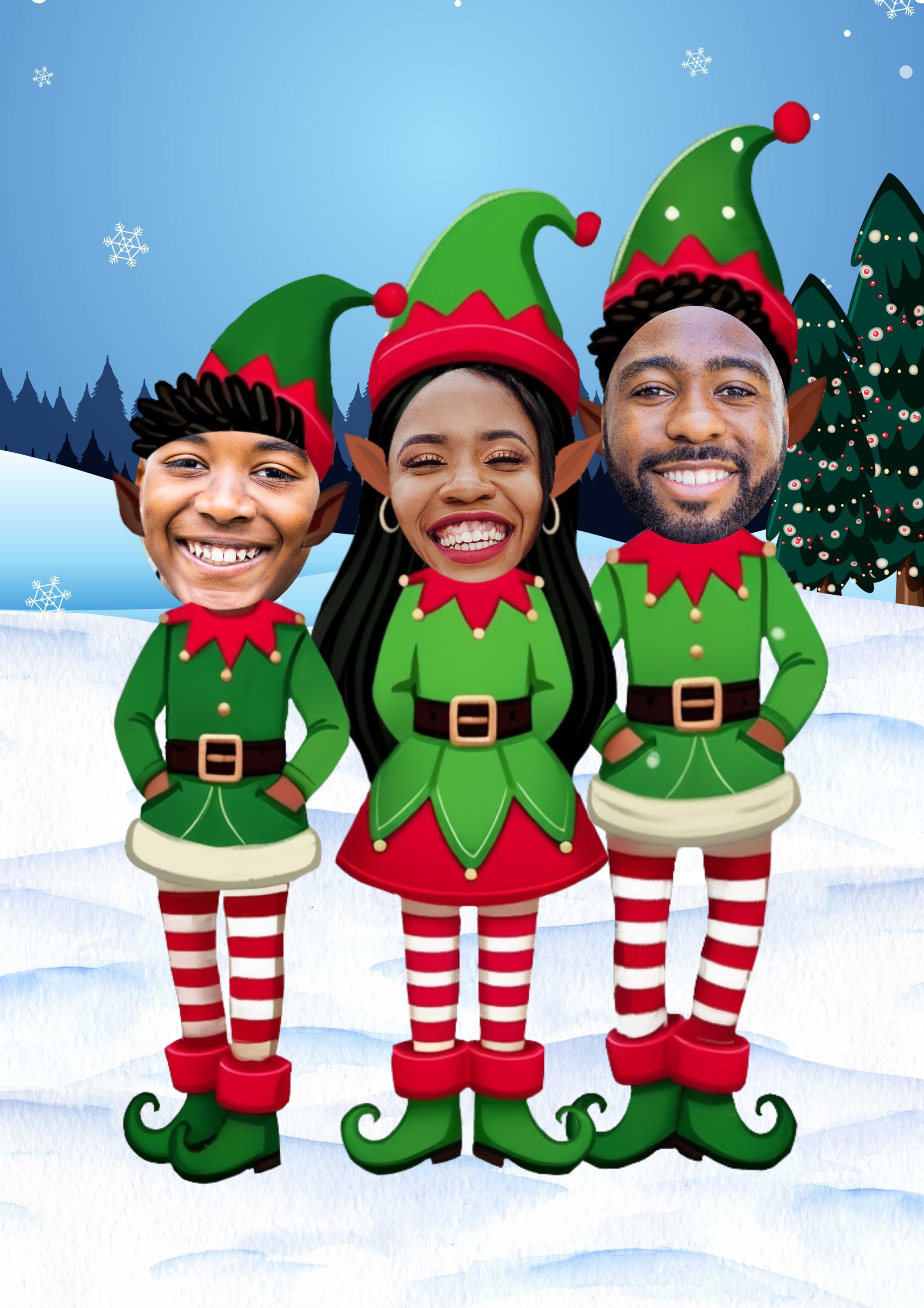 Elf Photo Template, Christmas Family Photo, Funny Card Elf Yourself ...