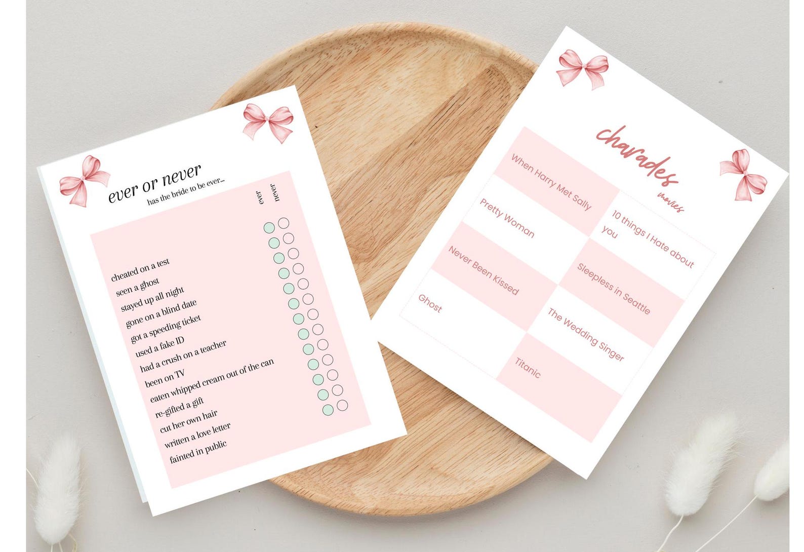 Bow Bachelorette Party Game Bundle - Weekend Dares - Trivia - Scavenger ...