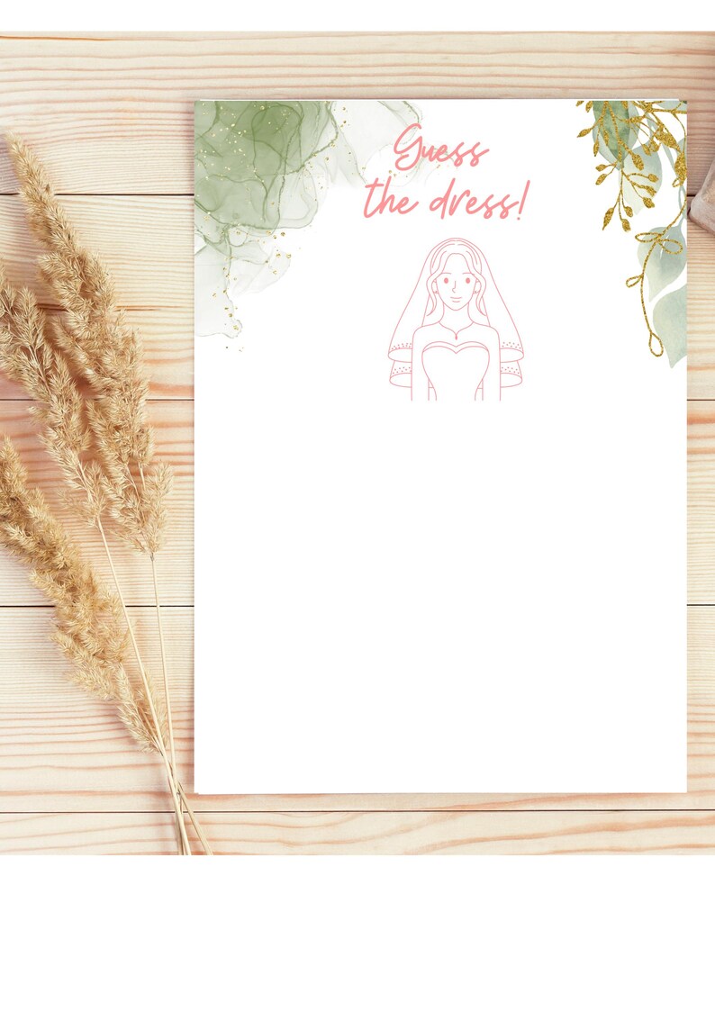 Guess the Dress Cards Printable - Hen Party Activity - Bachelorette ...