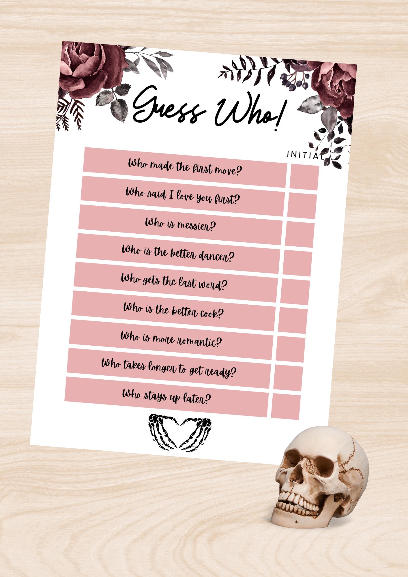 Gothic Bridal Shower Games Hen Party Guess the Dress Alternative ...