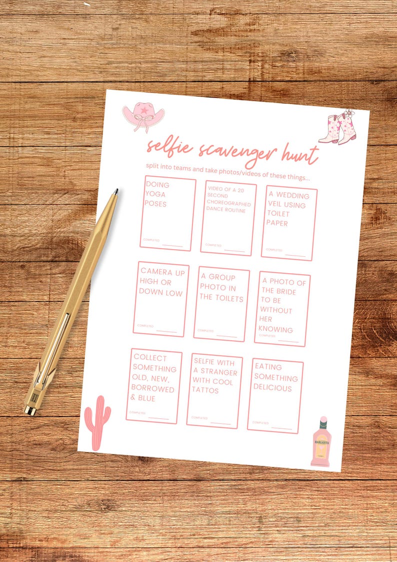 Mr & Mrs Quiz: Pink Cowgirl Bachelorette Party Games (digital Download ...