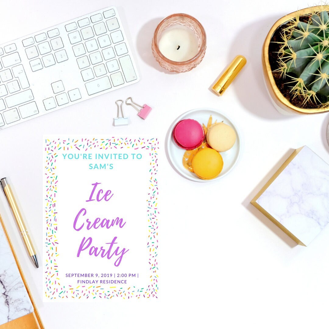 Printable Sprinkles Border - Paper Craft Supplies - Invitation Template ...