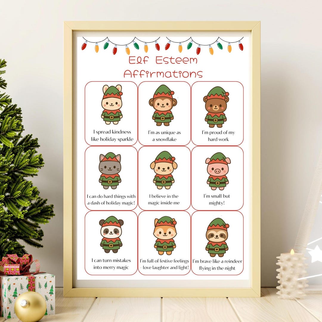 Christmas Elf Esteem Affirmations Worksheet | Kids Confidence ...