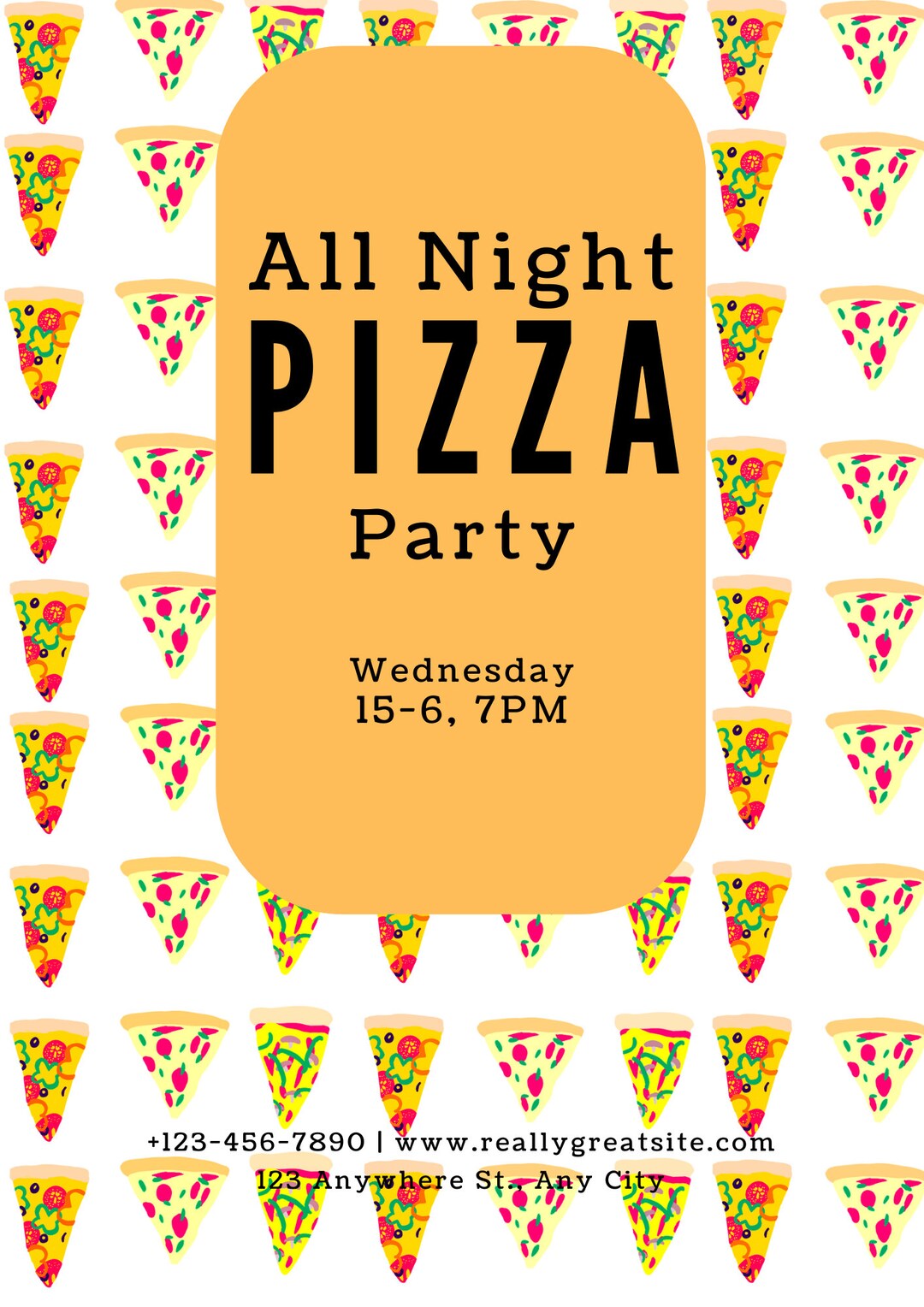 Pizza Border Printable, Pizza Party Invitation, Border Download PNG PDF ...