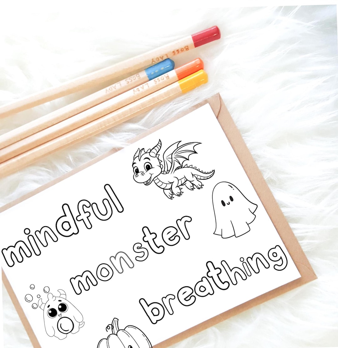 Mindfulness Worksheet Kids, Monster Breathing Printable, Calm Corner ...