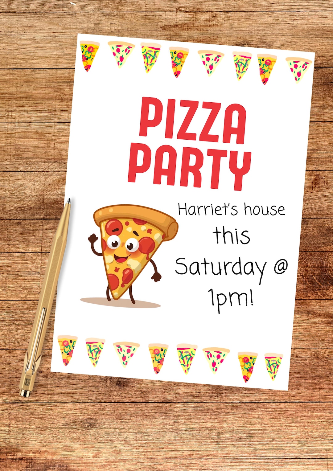 Pizza Border Printable, Pizza Party Invitation, Border Download PNG ...